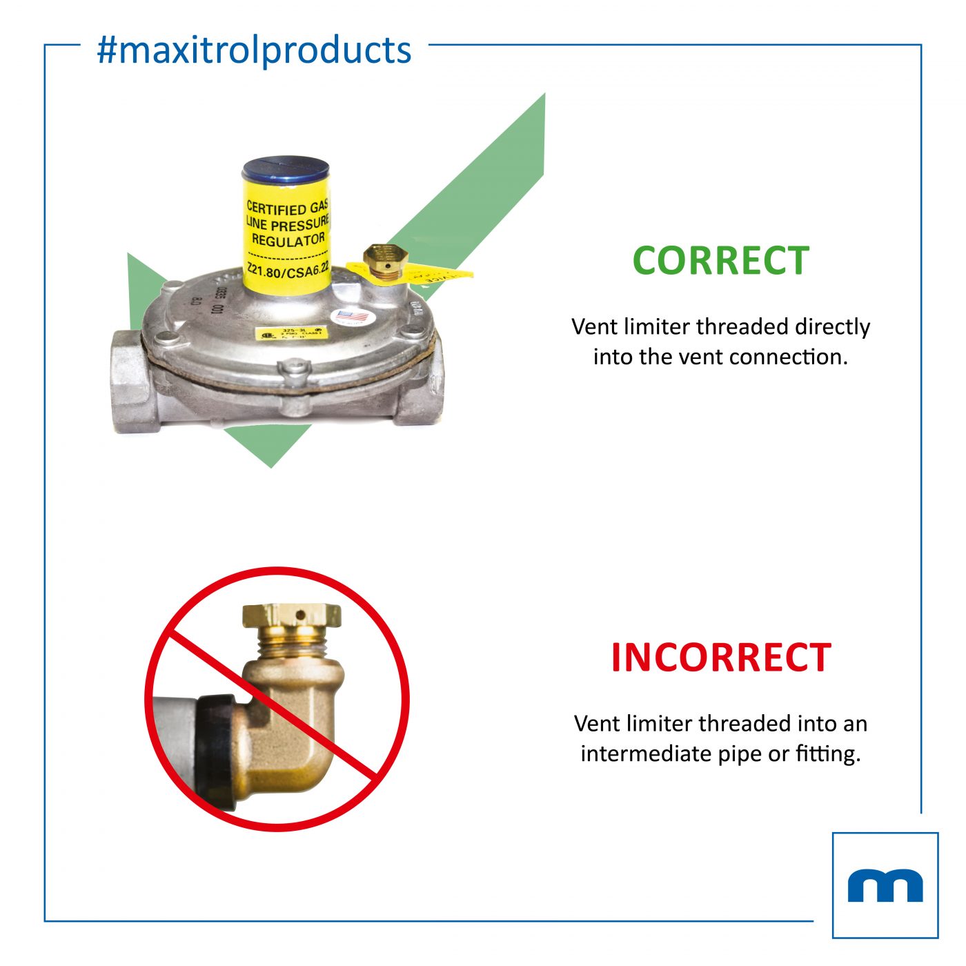 Gas Or Line Pressure Regulator Venting Indoors Maxitrol Gas